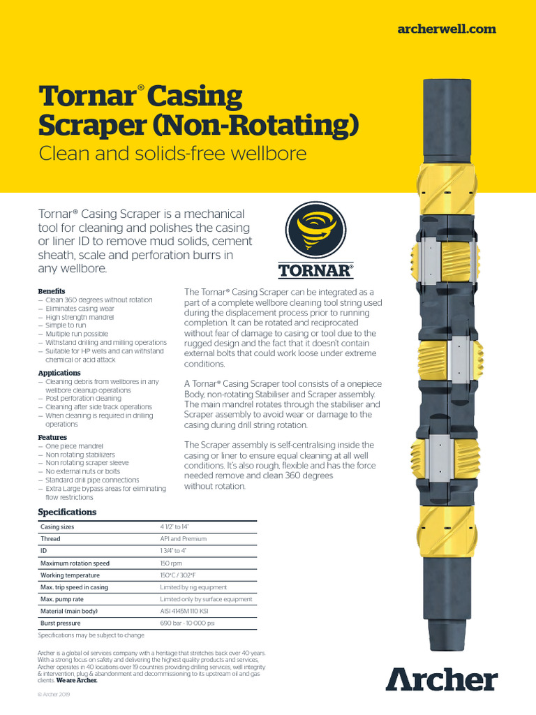 Casing ScraperNon Rotating Product Sheet 2019 | Download Free PDF ...