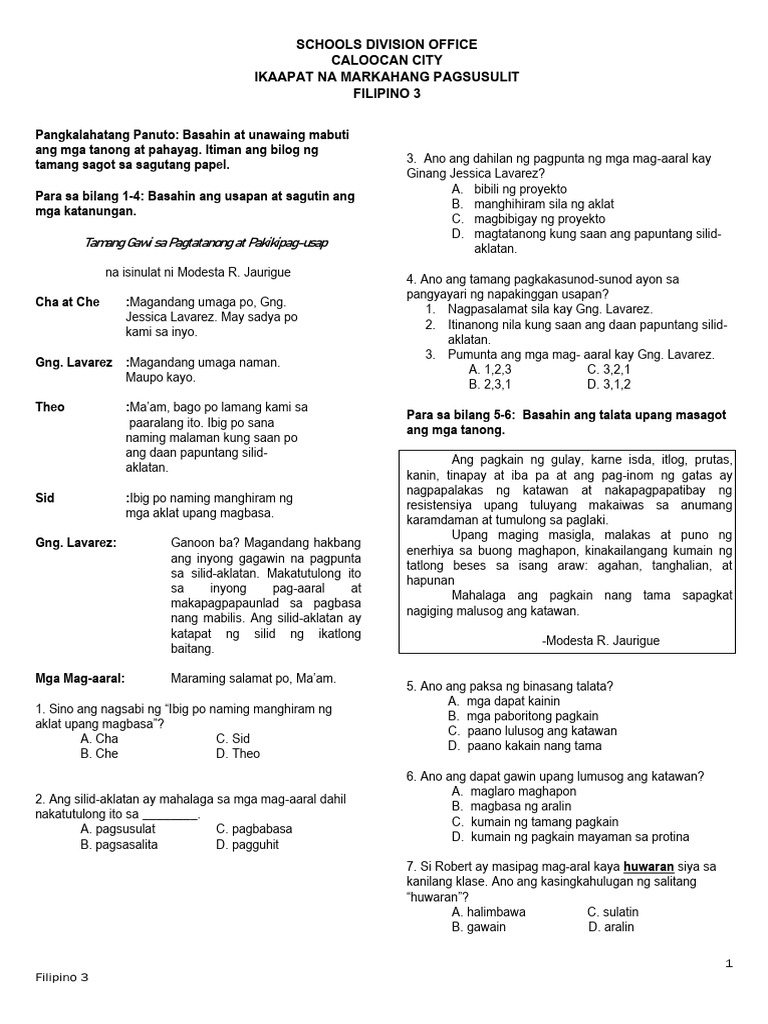 Filipino 3 | PDF