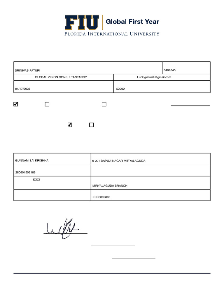 Florida International University - Refund Request Form 4 | PDF | Wire ...