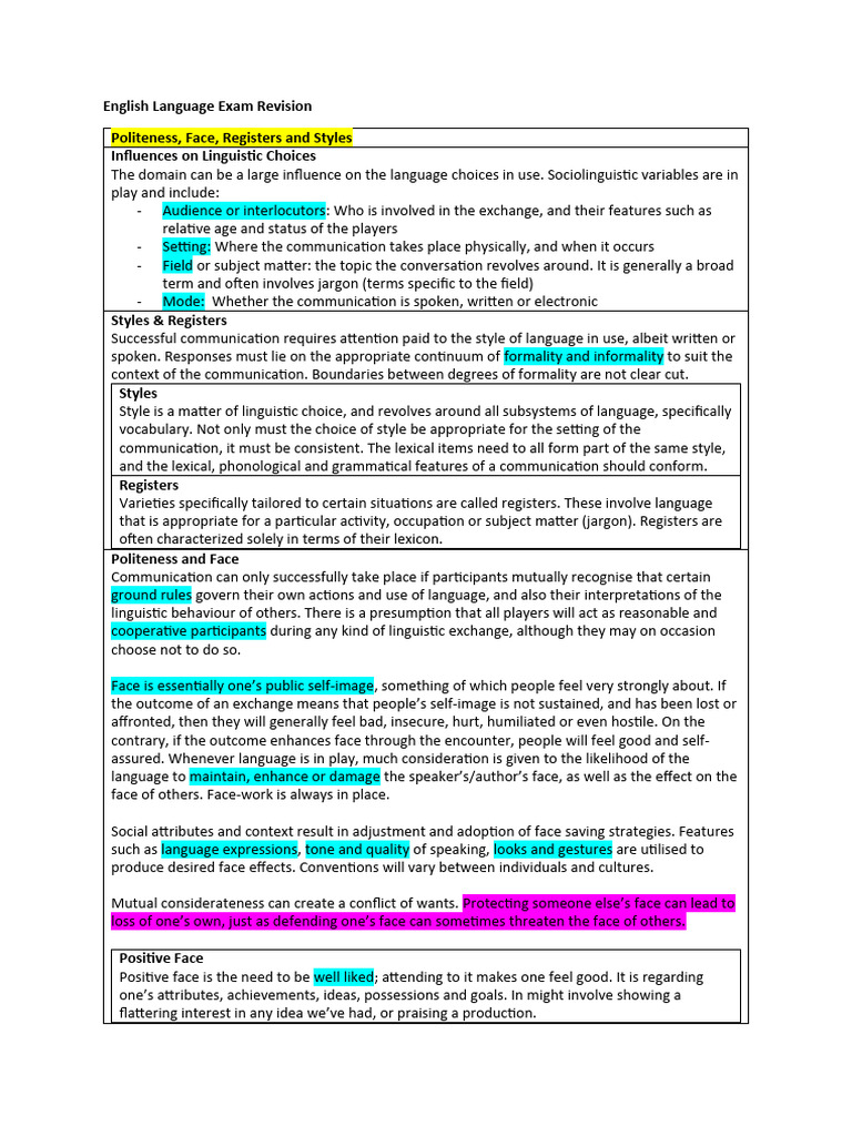 English Language 3-4 Final Exam Revision | PDF | Verb | Adjective