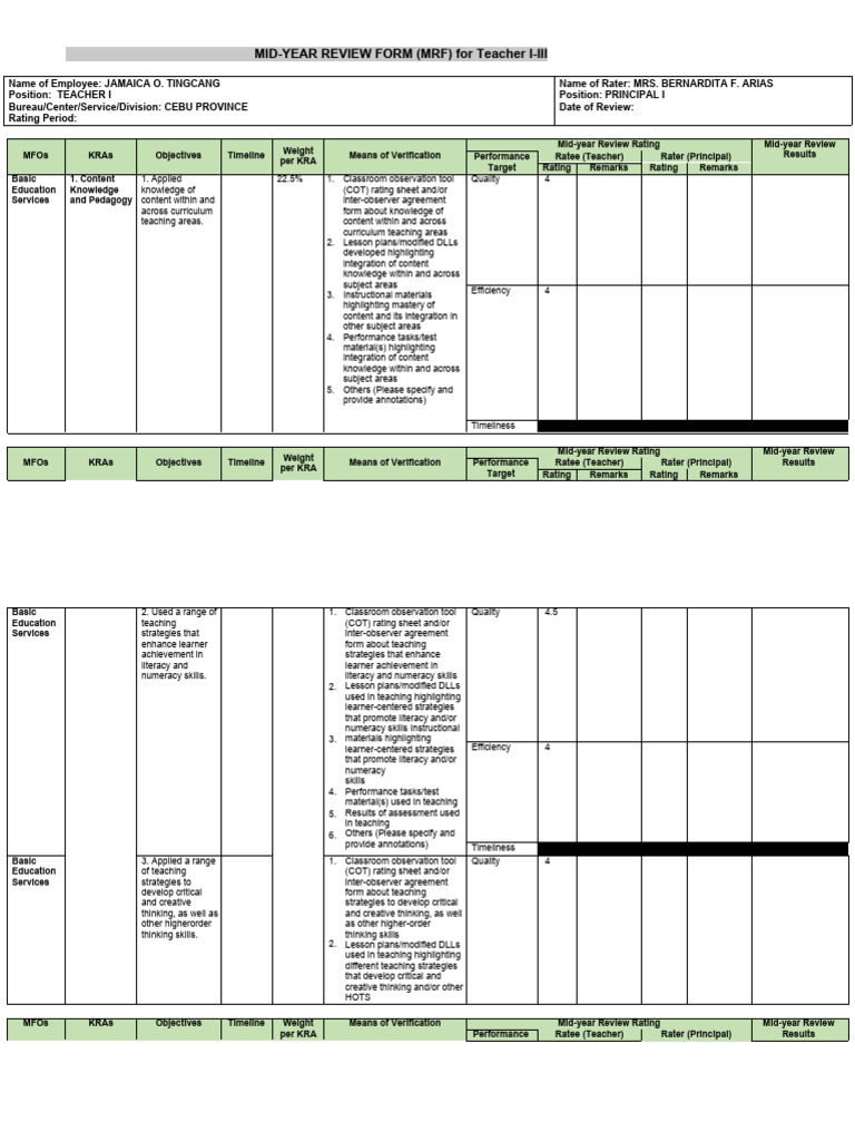 MRF 2 | PDF | Lesson Plan | Learning