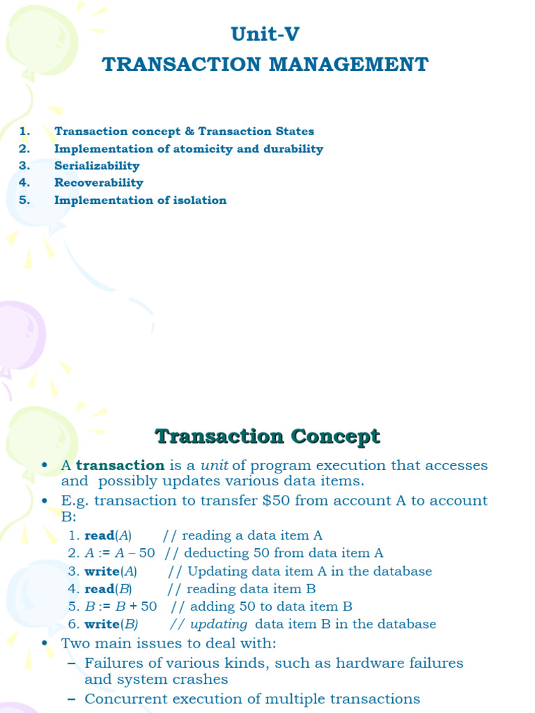 Transaction Management | PDF | Database Transaction | Data Management Transaction Management | PDF | Database Transaction | Data Management