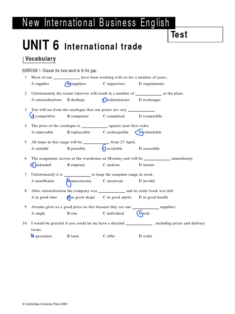 International Business English Exercises | PDF | Business | Money