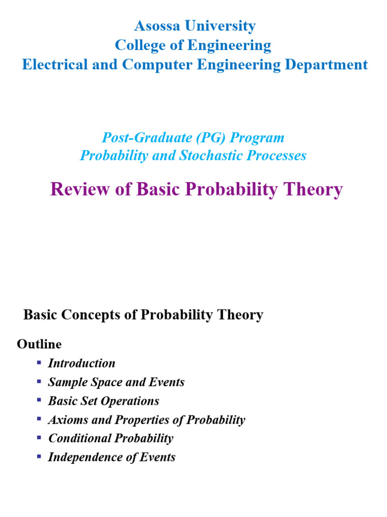 Lecture one -Basic Probability Theory | Download Free PDF | Probability Theory | Randomness