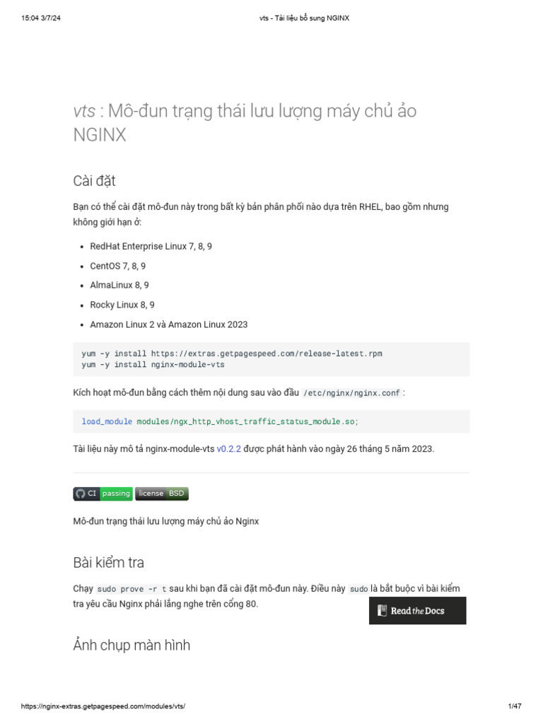 vts - Tài liệu bổ sung NGINX | PDF