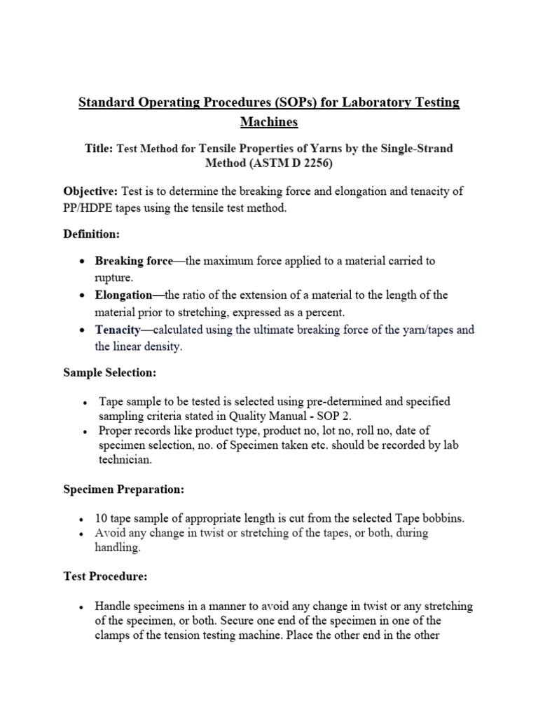 Sop - Tape Test Astm 2256 | PDF | Physical Sciences | Building Engineering