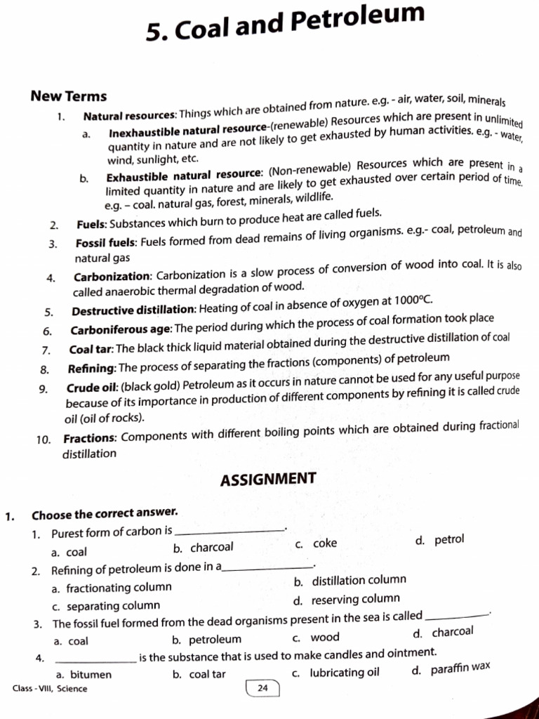 Class 8 Science Chapter 5 | PDF | Petroleum | Fuels