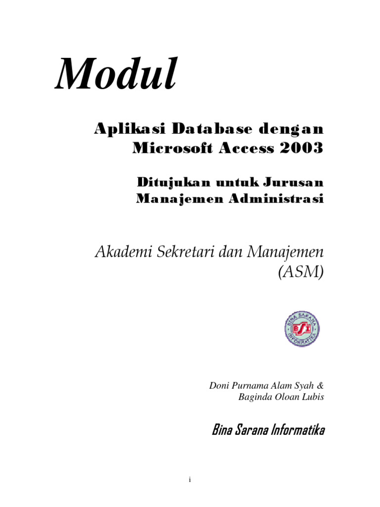 Modul Access 2003 untuk Manajemen | PDF | Teknologi & Rekayasa