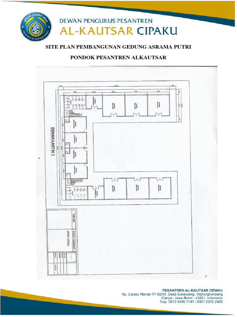 SITE PLAN PEMBANGUNAN GEDUNG ASRAMA PUTRI DAN RAB | PDF