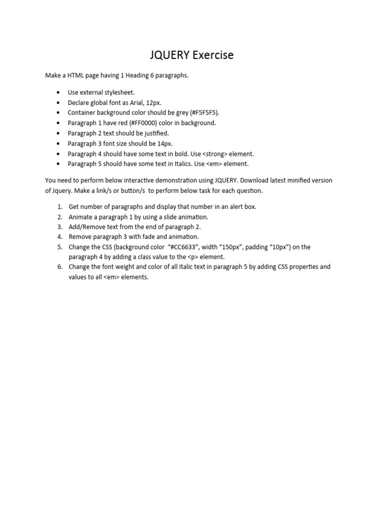 JQuery Questions | PDF