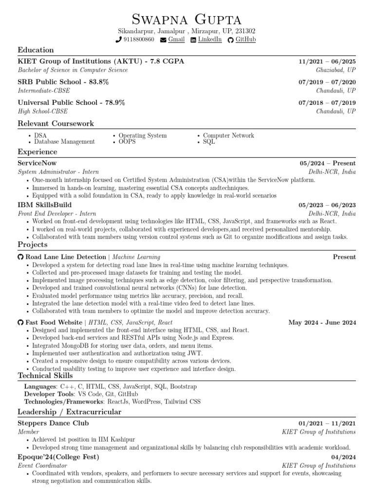 Swapna Gupta: Computer Science Profile | PDF | Software | Computing