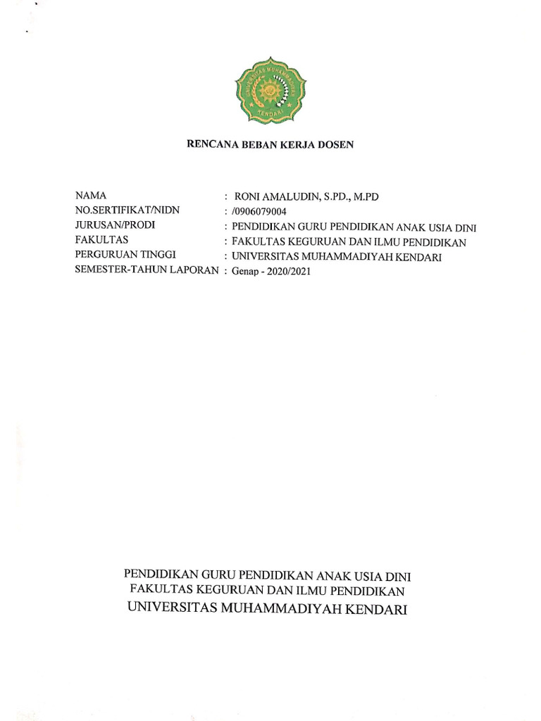 LKD Tahun 2021 Roni Amaludin | PDF