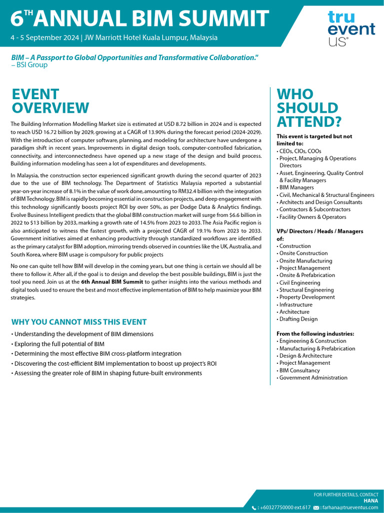 6th Annual BIM Summit 2024 Overview | PDF | Building Information ...
