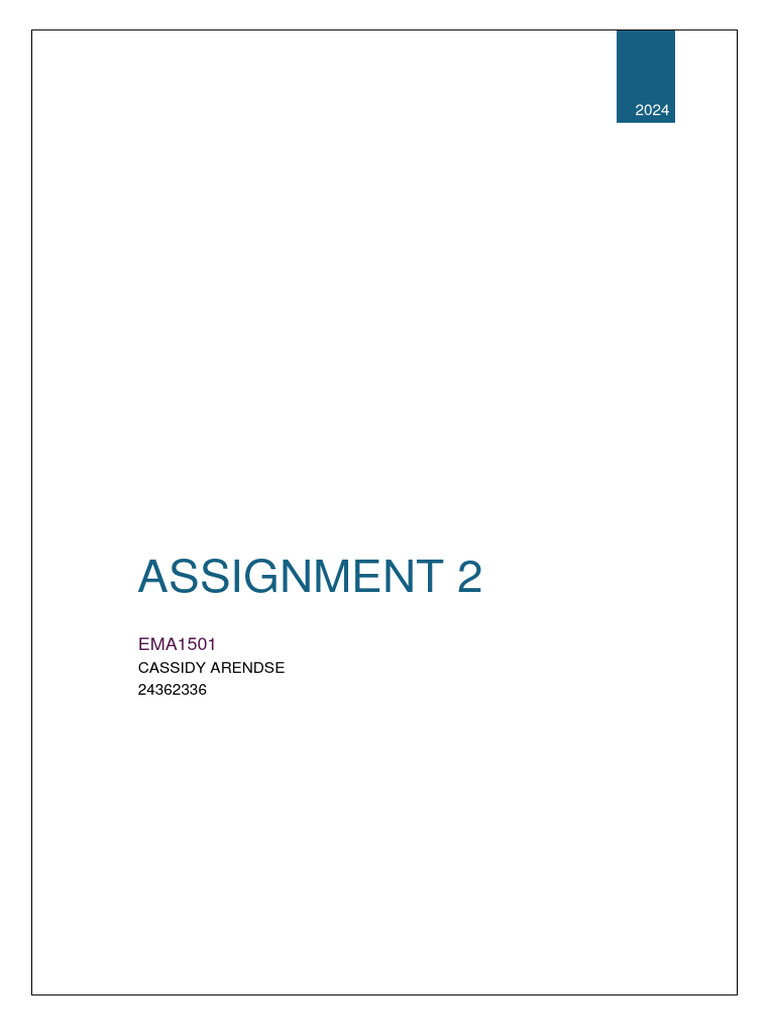 Cassidy Arendse EMA1501 Ass 2 | PDF | Cognition | Psychology