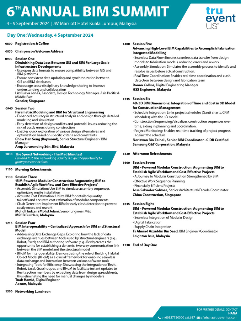 6th Annual BIM Summit Kuala Lumpur (Brochure)-4 | Download Free PDF | Building Information ...