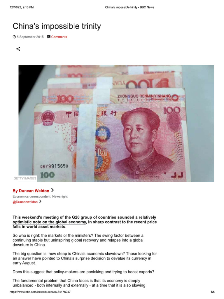 China's Impossible Trinity | PDF