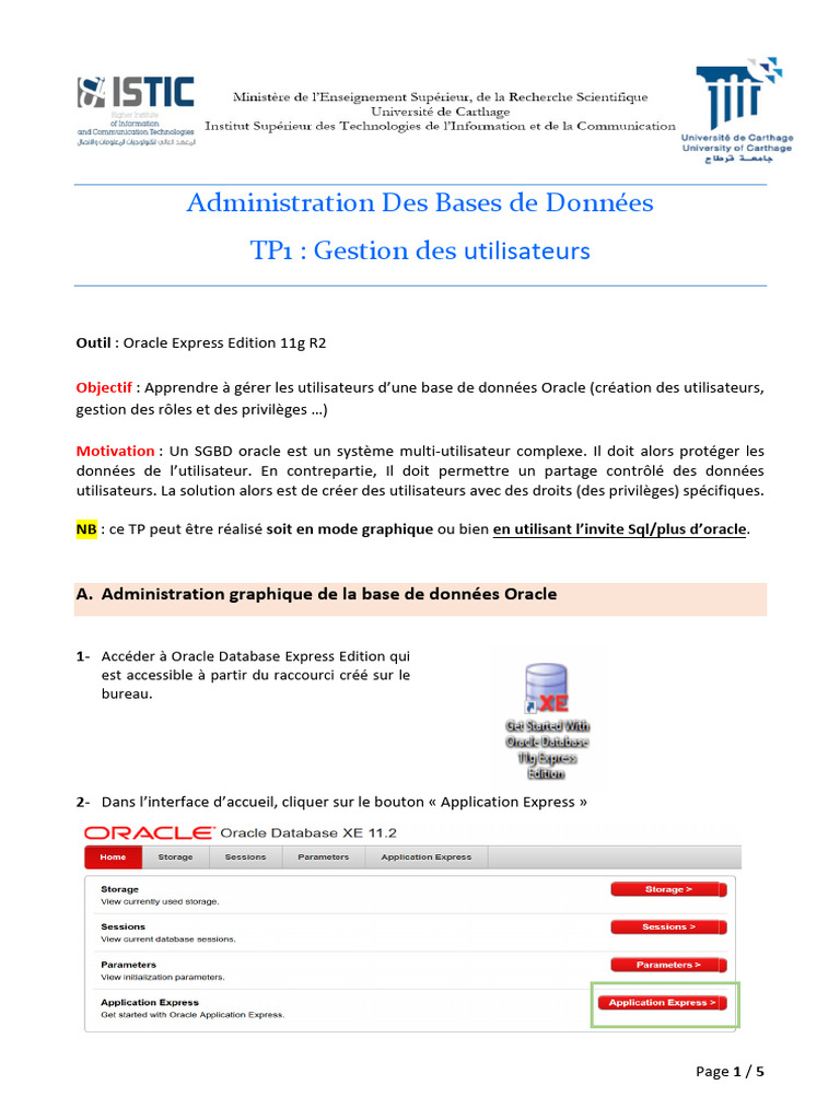 TP1 Abd | PDF | Base de données Oracle | Bases de données
