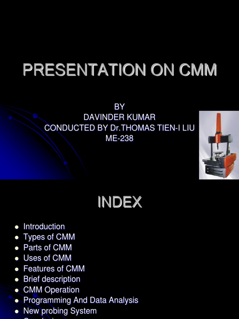Presentation On CMM | PDF | Applied And Interdisciplinary Physics ...