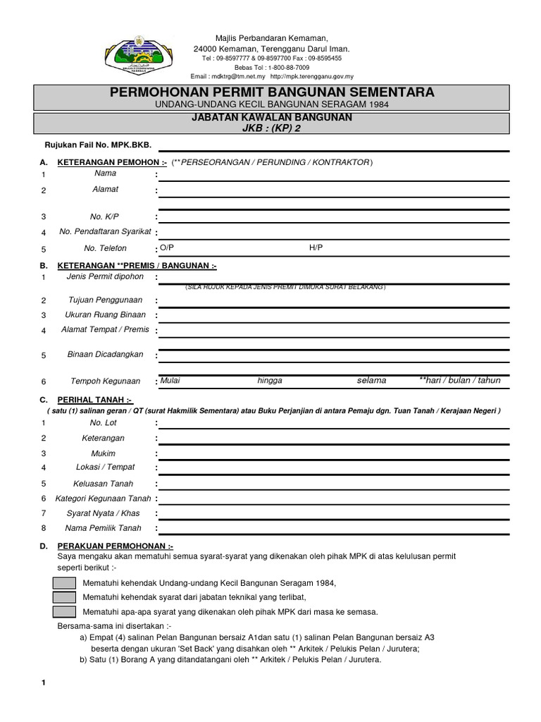 Panduan Permohonan Permit Bangunan | PDF