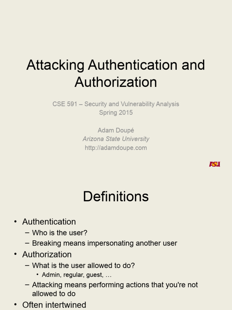 09 Attacking Authentication and Authorization | PDF | World Wide Web | Internet & Web