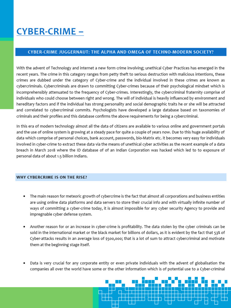 Rise of Cybercrime in Tech Society | PDF | Cybercrime | Security Hacker