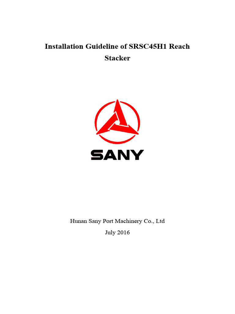 SRSC45H1 Reach Stacker Installation Guide | PDF | Screw | Crane (Machine)