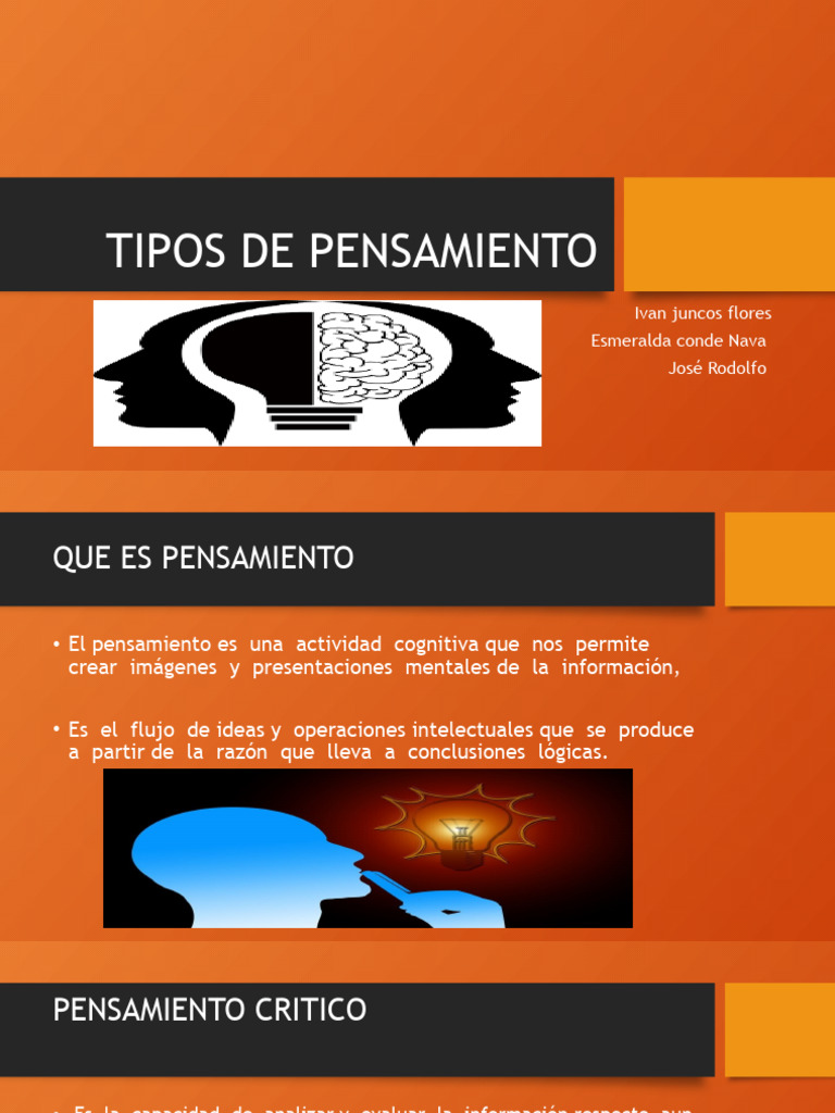 TIPOS DE PENSAMIENTO x | PDF | Pensamiento | Pensamiento crítico