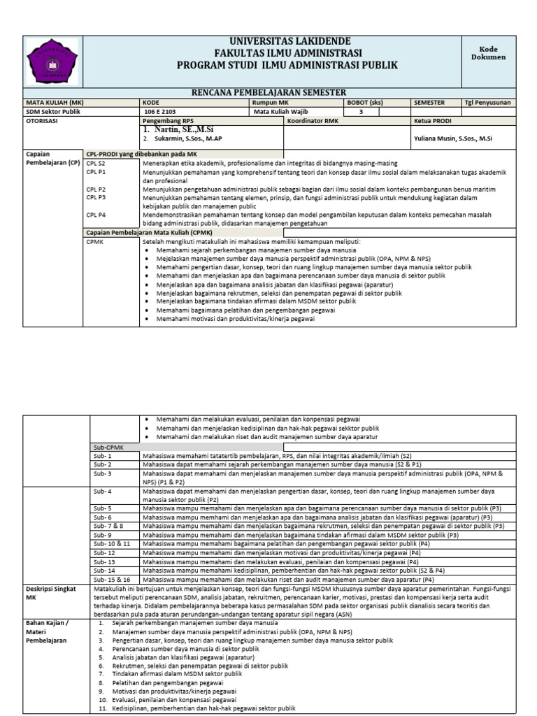 Rps SDM Sektor Publik | PDF