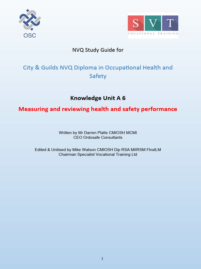 Ready MW Unit A NVQ Element 6 Measuring Reviewing Hs Performance - r0 ...