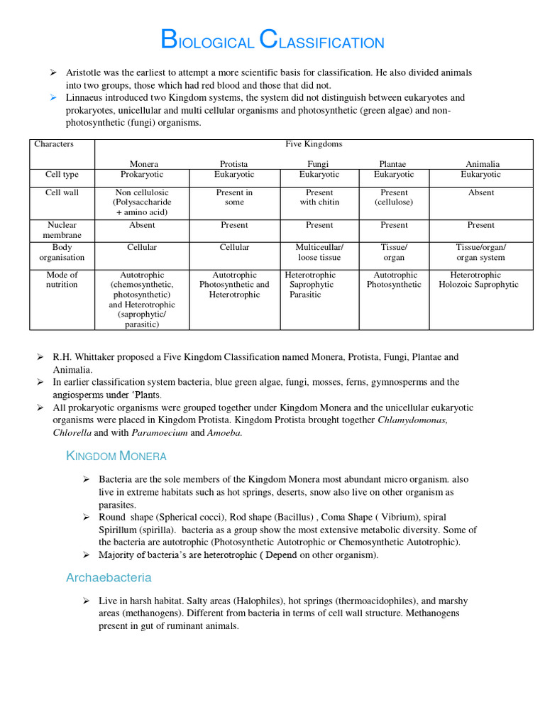 Biological Classification | PDF | Endoplasmic Reticulum | Cell (Biology)
