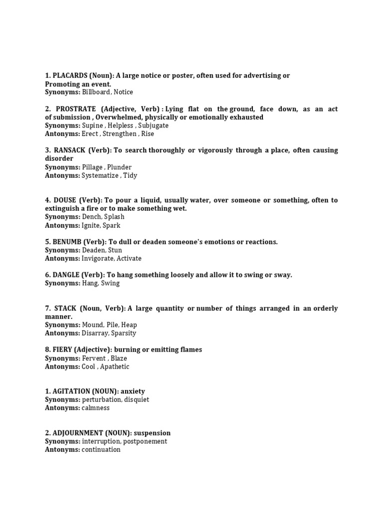 VOCAB | PDF | Adjective | Noun