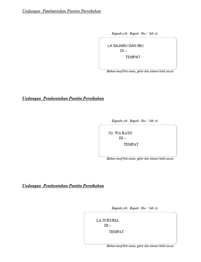 Amplop Panitia | PDF