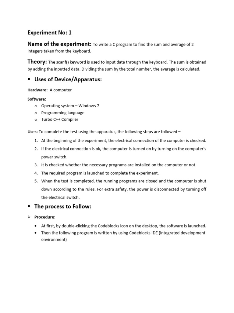 Ict Practical C Programming Pdf Programming Computer Program