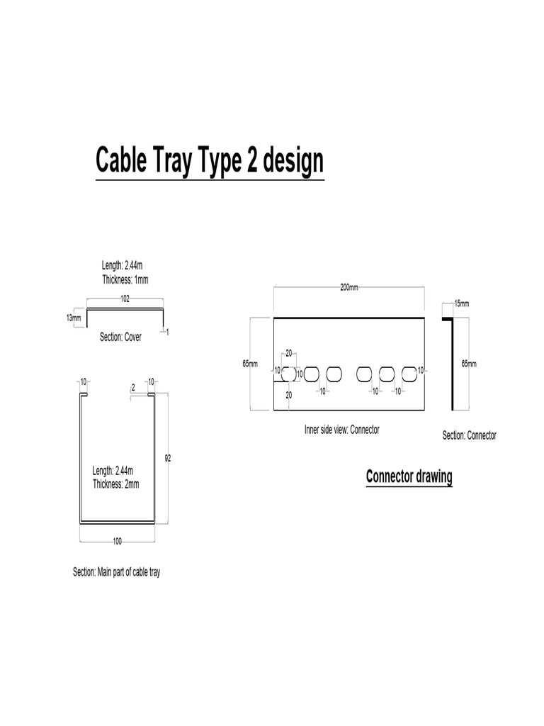 Cable Tray Drawing - Type2 - 15th June | PDF | Electrical Components | Wire