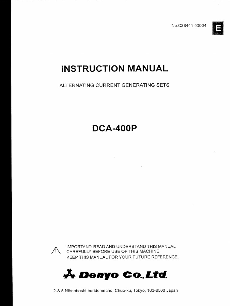 DCA-400P (Instruction Manual C3844100004) | PDF