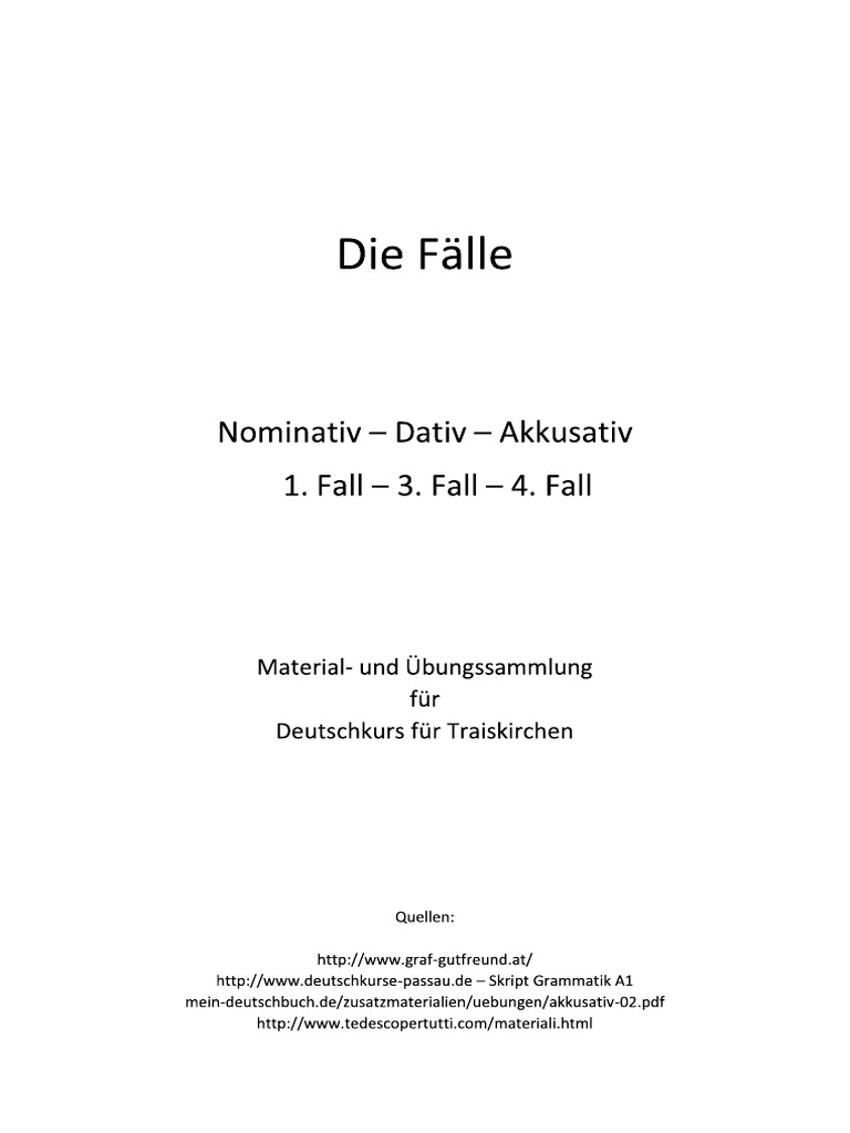 The Accusative and Dative Case | PDF