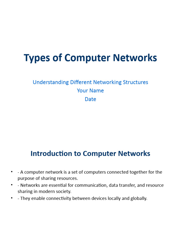 Types of Computer Networks Explained | PDF | Computer Network | Local ...