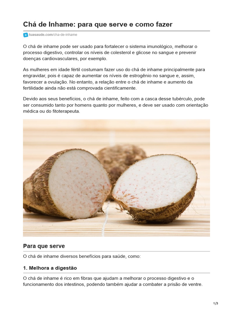 tuasaude.com-Chá de Inhame para que serve e como fazer | Download ...