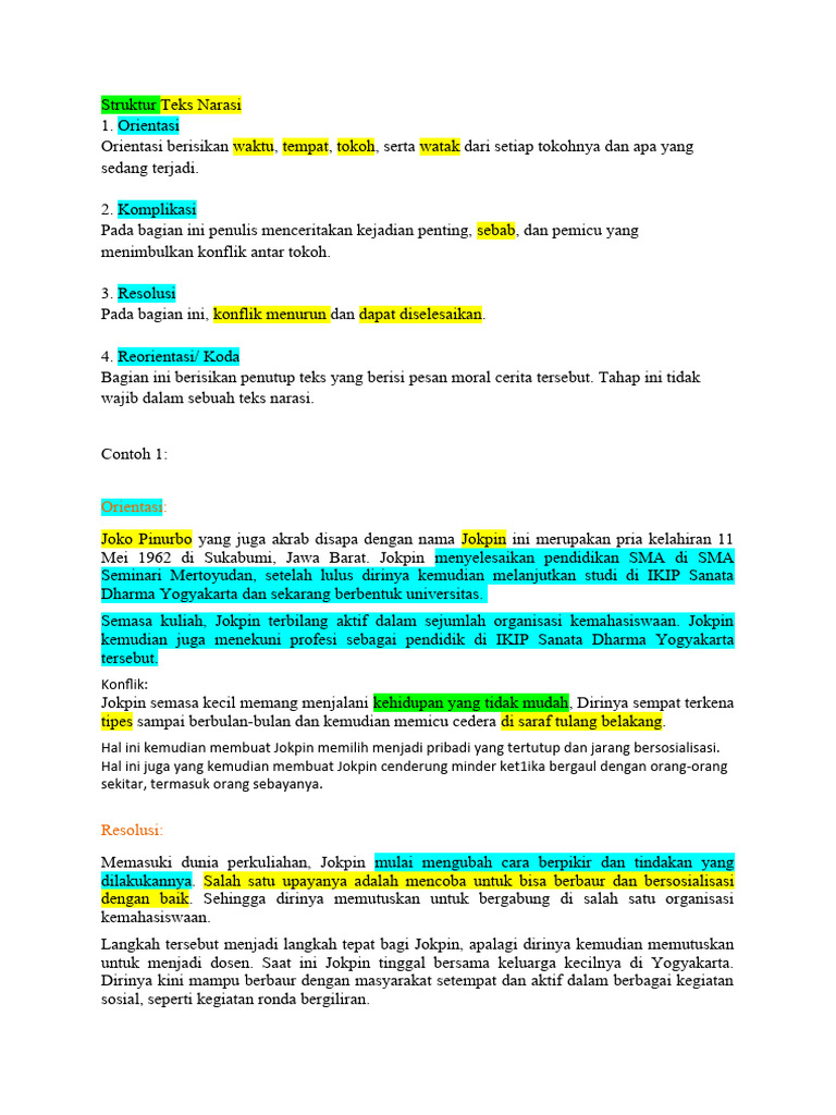 Struktur dan Contoh Teks Narasi | PDF | Fiksi Umum