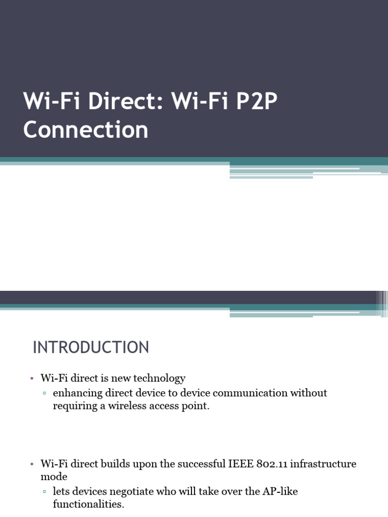 Wi-Fi_Direct | Download Free PDF | Wi Fi | Peer To Peer