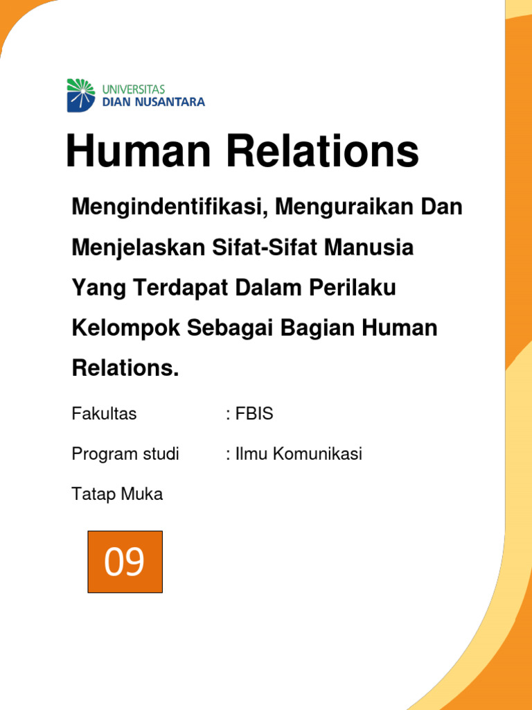 Modul Human Relations Pertemuan 9 - 2023 | PDF