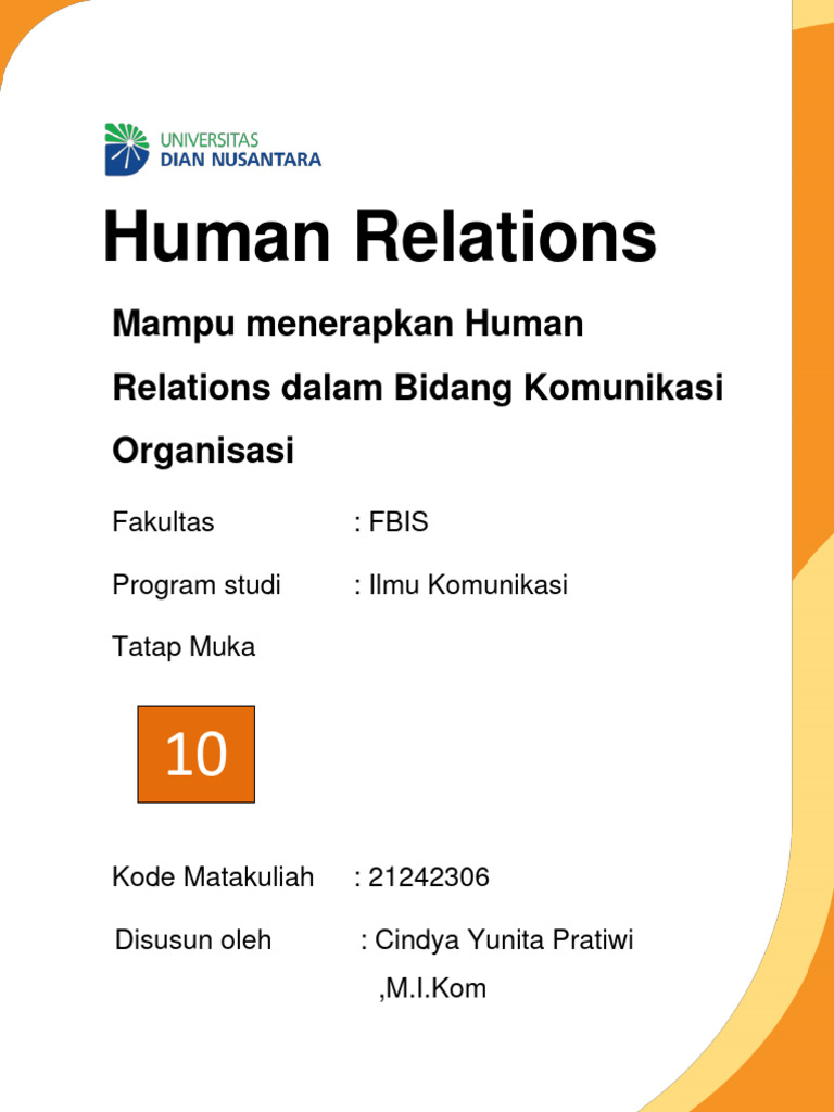 Modul Human Relations Pertemuan 10 | PDF