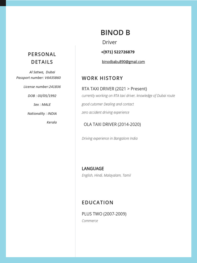 Binod B CV | PDF | Technology & Engineering