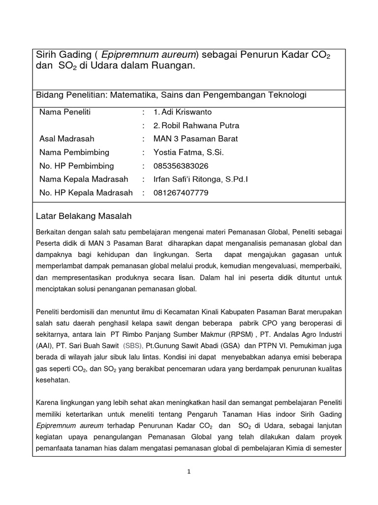 MAN 3 Proposal Penelitian Myres 2024-Kelompok IPA Kimia - MAN 3 PASBAR ...
