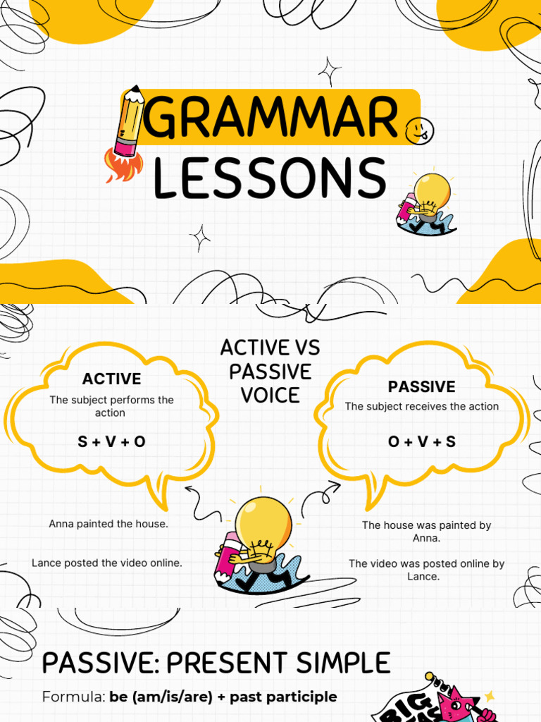 Grammar Lesson: Active & Passive Voice | PDF | Language Arts & Discipline