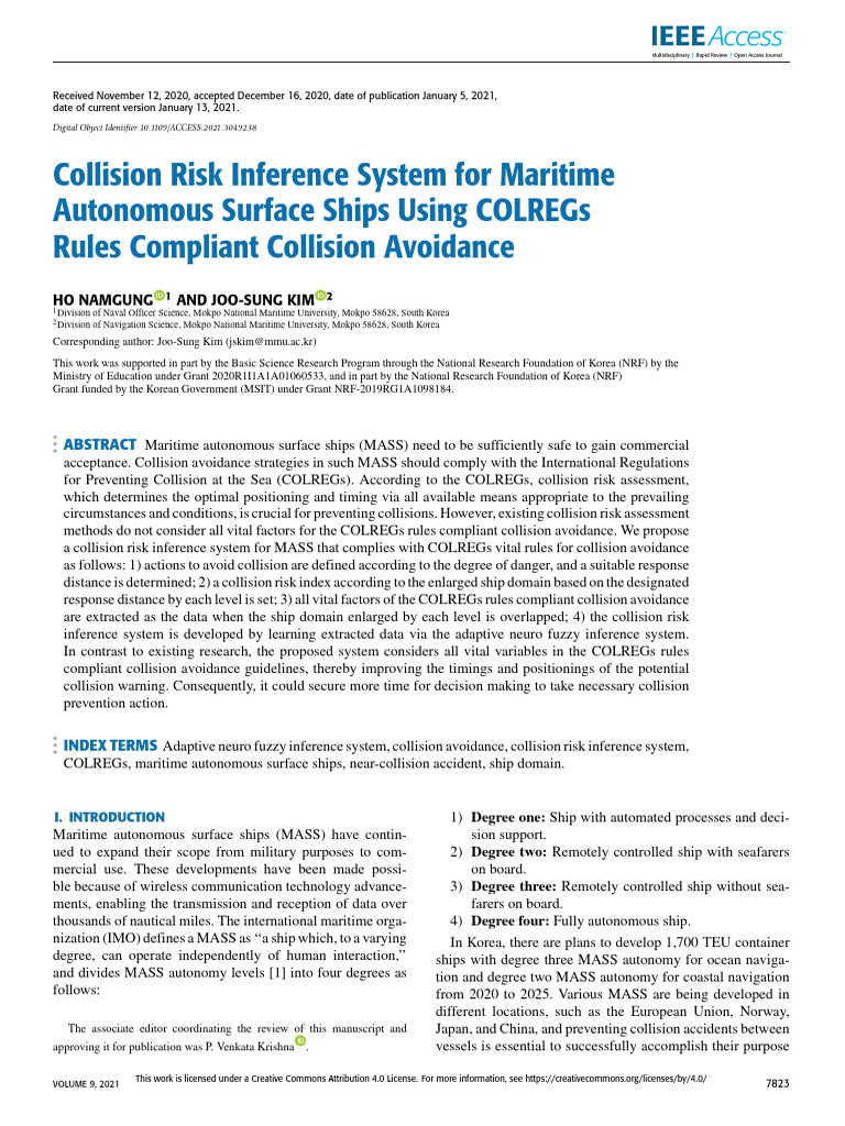 Collision Risk Inference System For Maritime Autonomous Surface Ships ...