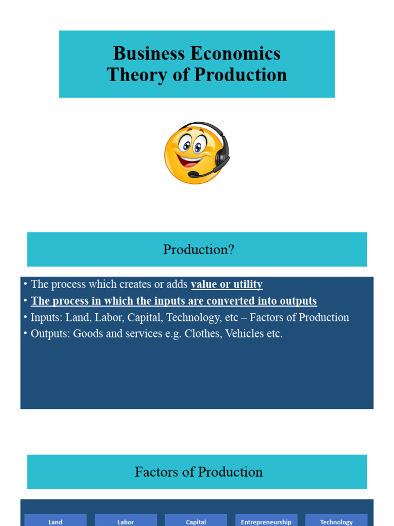 Fundementals of Business Economics - Theory of Production | PDF ...