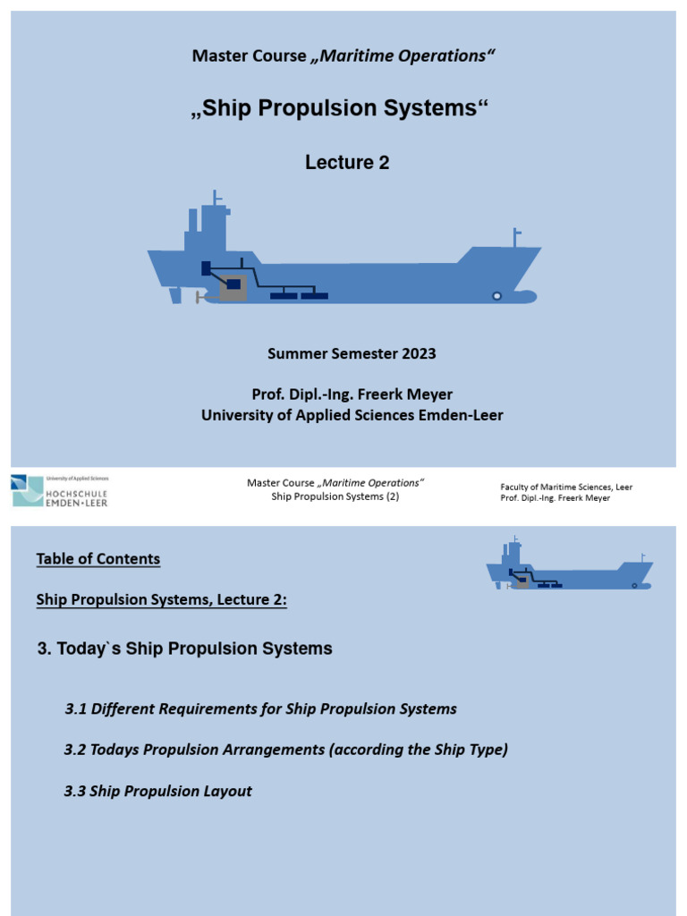 Overview of Ship Propulsion Systems | PDF | Internal Combustion Engine ...