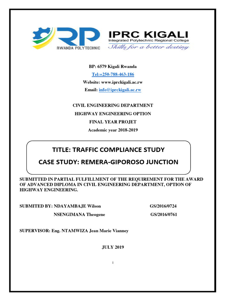 TRAFFIC COOMPLIANCE STUDY 1 Final | PDF | Traffic | Traffic Collision