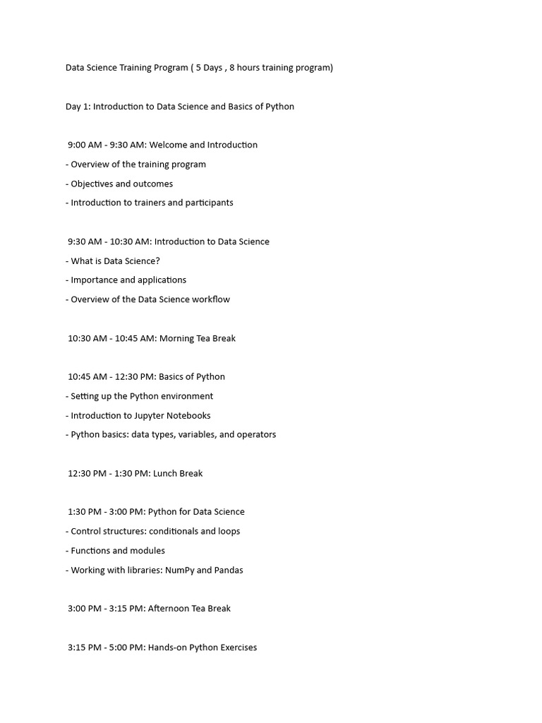 Data Science Training for Beginners | PDF | Statistics | Machine Learning